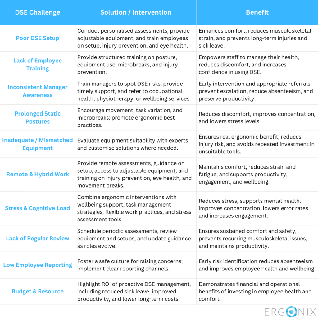Top 10 DSE Challenges in the Workplace and How to Address Them | Ergonix