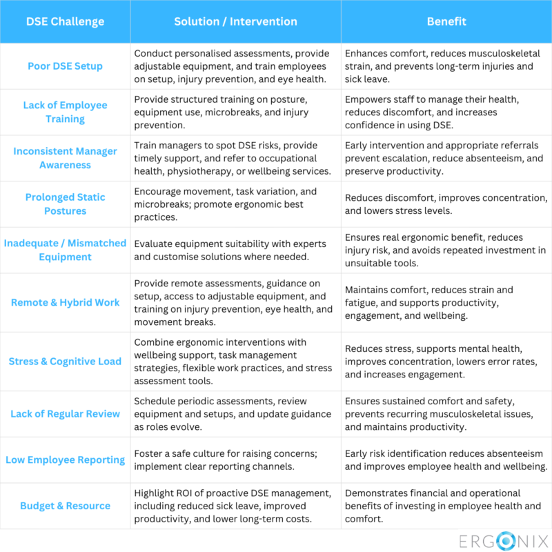 Top 10 DSE Challenges in the Workplace and How to Address Them | Ergonix